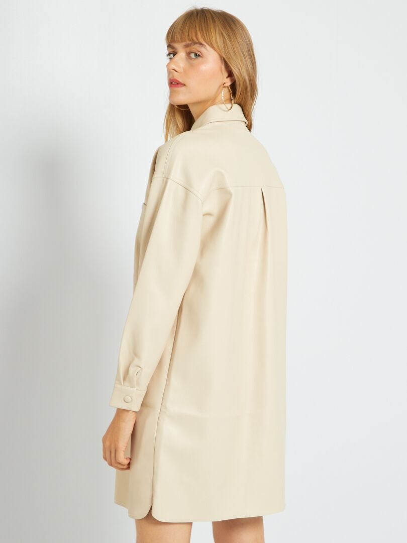 Straight-fit hemdjurk - beige crème - Kiabi - 29.00€