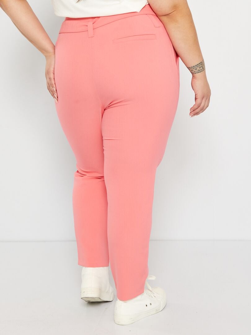 Strakke broek met brede riem - roze - Kiabi - 25.00€