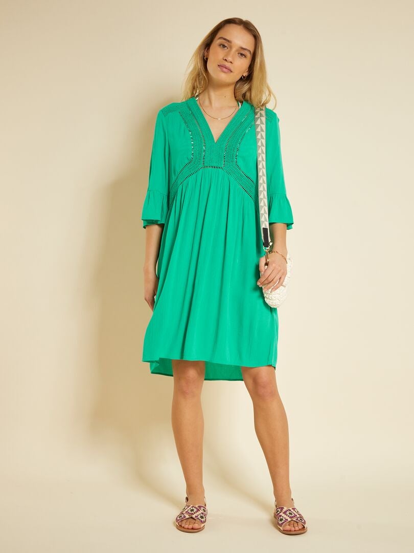 Strandjurk met macramé - GROEN - Kiabi - 20.00€