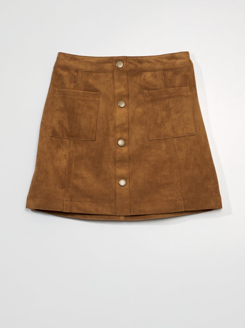 Suède rok met knoopjes - BIEGE - 14.00€ - Kiabi