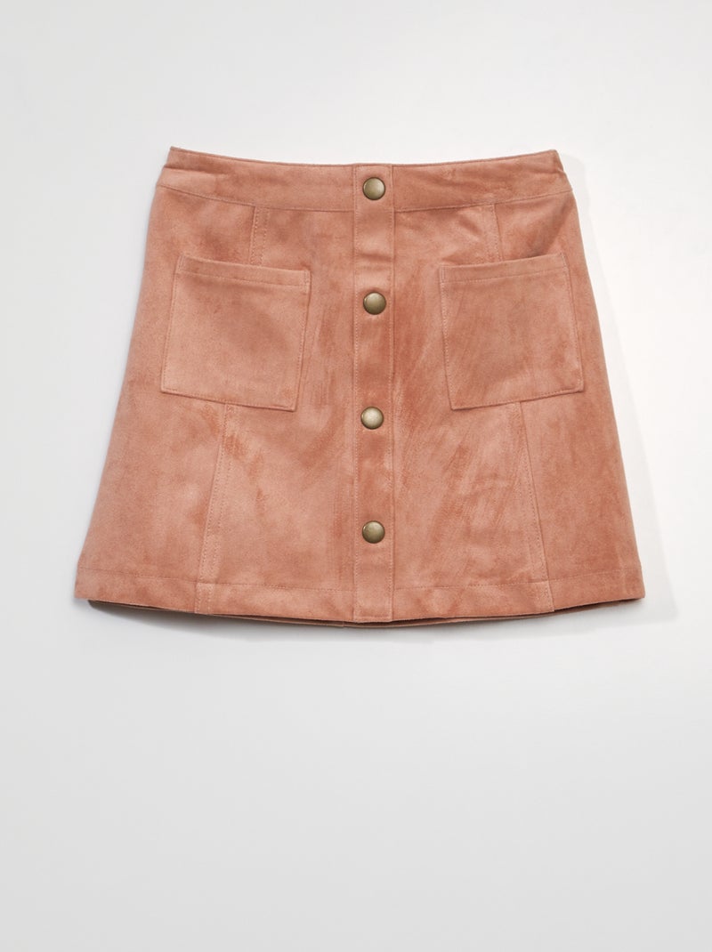 Suède rok met knoopjes - ROSE - Kiabi - 14.00€