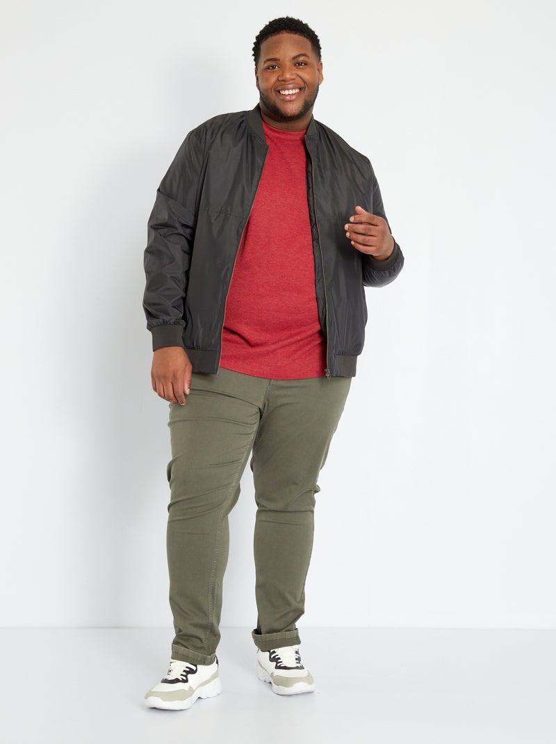 T-shirt met honingraatstructuur - rode bordeaux - Kiabi - 12.00€