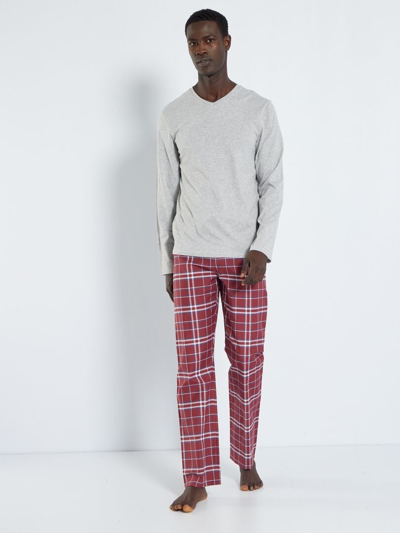 Tweedelige, lange pyjama - 2-delig - GRIJS - Kiabi - 25.00€