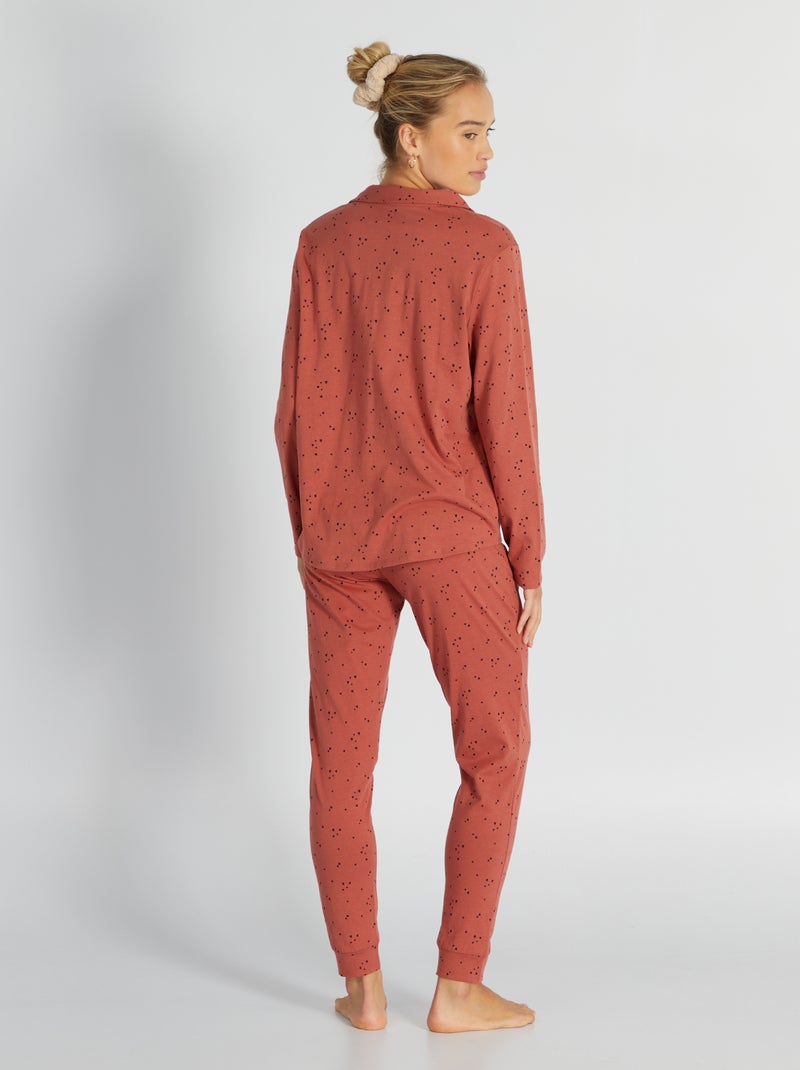 Tweedelige, lange pyjama - 2-delig - ROOD - 19.00€ - Kiabi