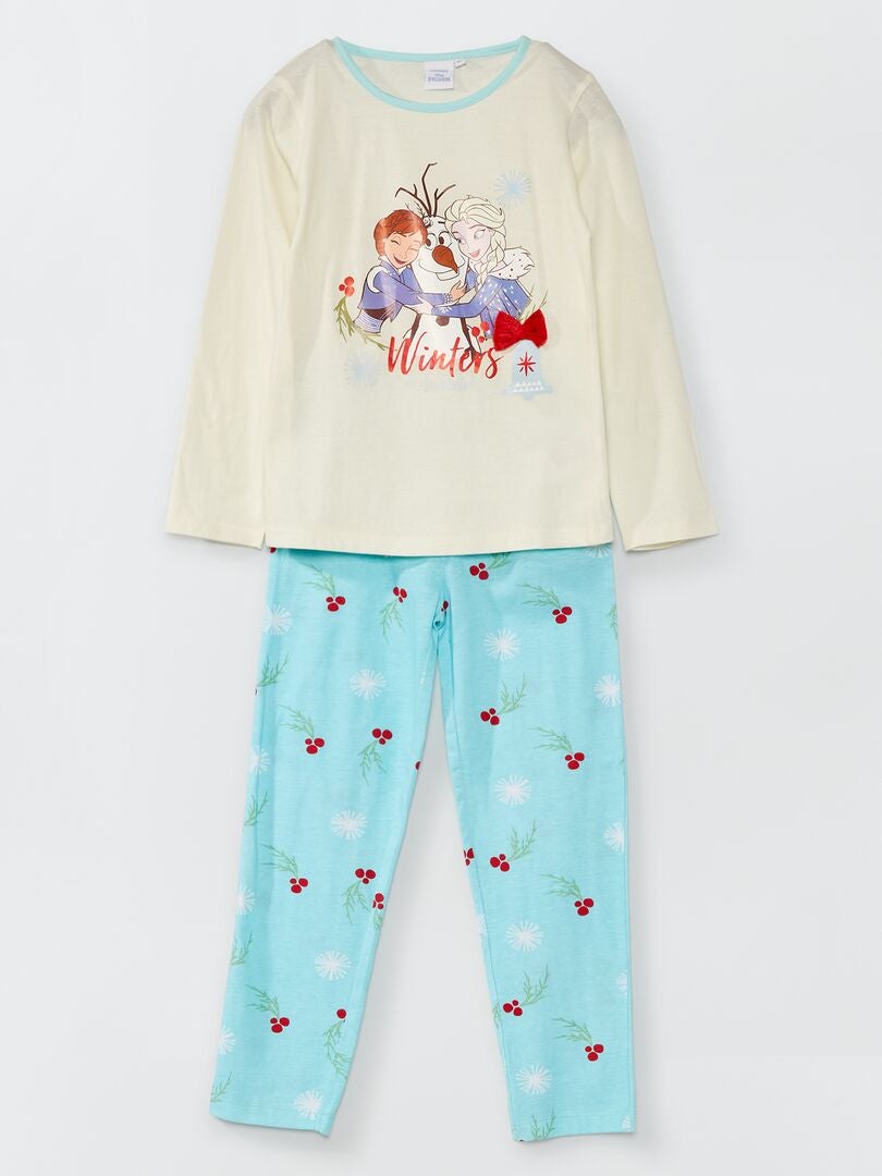 Tweedelige pyjama 'Frozen' - wit / blauw - Kiabi - 14.00€
