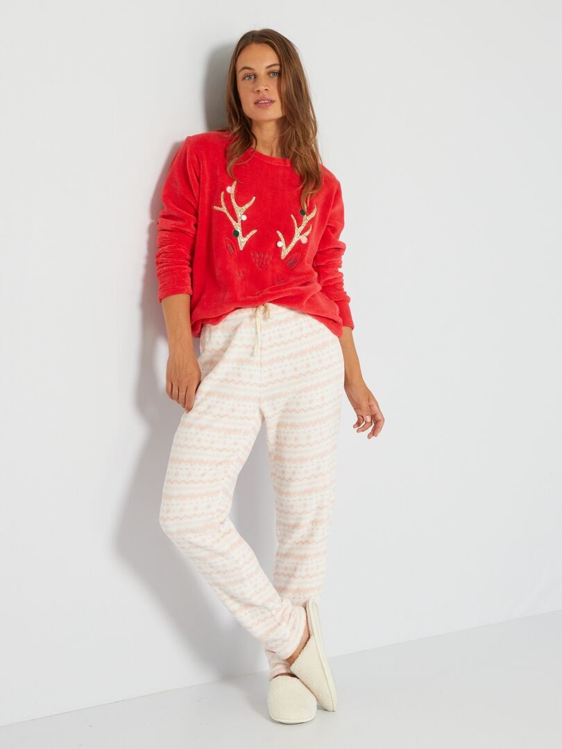 Tweedelige pyjama met rendierprint - BIEGE - Kiabi - 24.00€