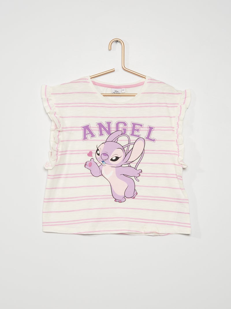 Wijd T-shirt met volants 'Disney' - Beige - 7.00€ - Kiabi