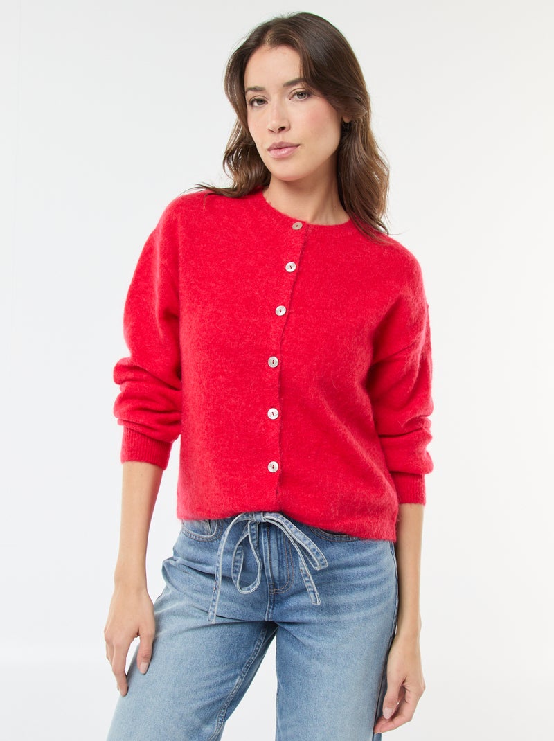 Zacht vest van wol en mohair - Rood - Dame - 30.00€ - Kiabi